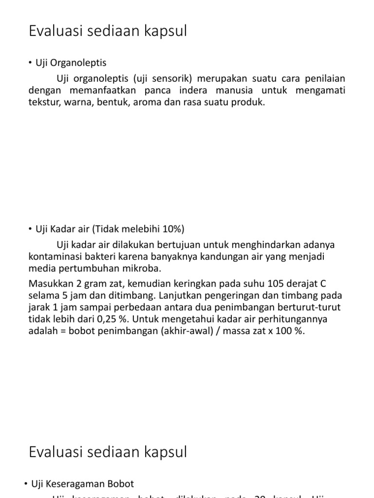 Evaluasi Sediaan Kapsul Hernand | PDF
