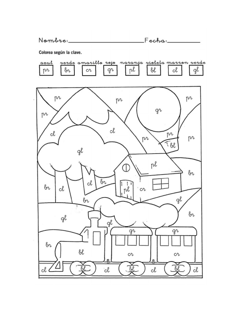 Colorear Silabas Trabadas | PDF