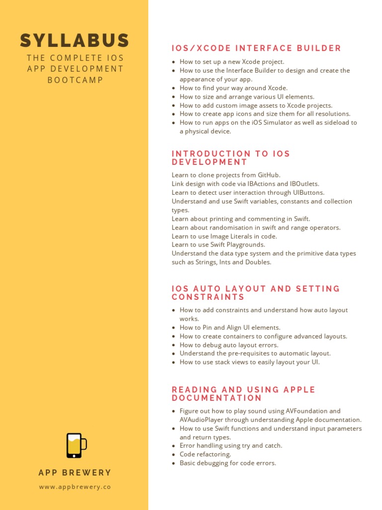 IOS Syllabus | Download Free PDF | Swift (Programming Language) | Xcode