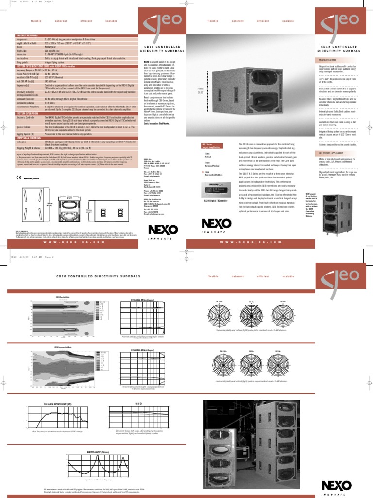 Nexo GEO CD18 Brochure | PDF | Loudspeaker | Microphone