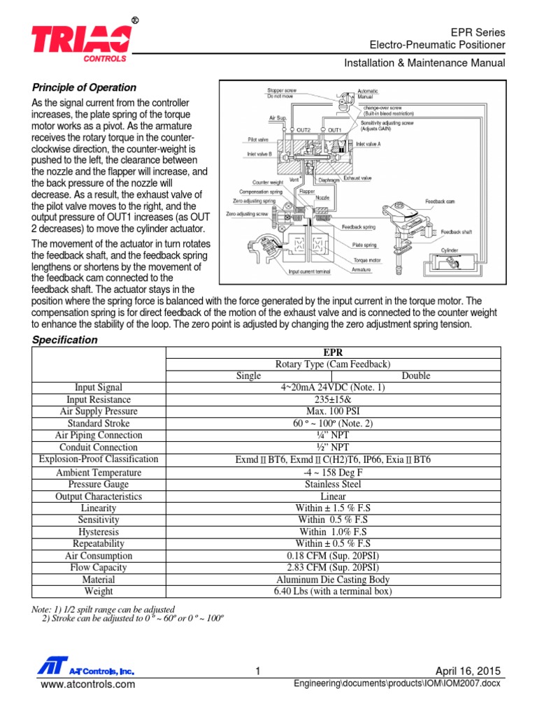 2007 Triac ERP Positioner | PDF | Valve | Switch