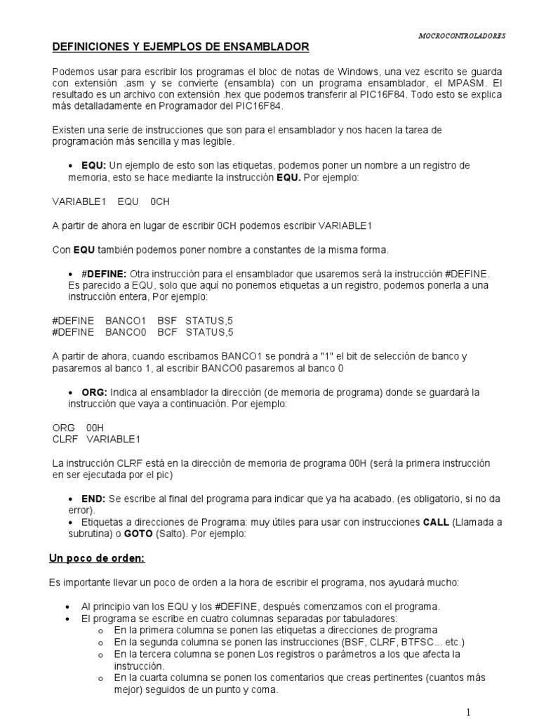 Ejemplos en Assembler | Descargar gratis PDF | Lenguaje ensamblador | Programa de computadora