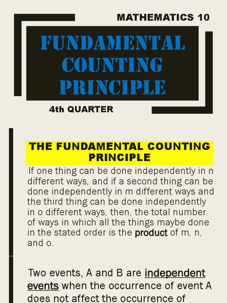 High School Math: Counting Principles | PDF | Lunch | Food And Drink
