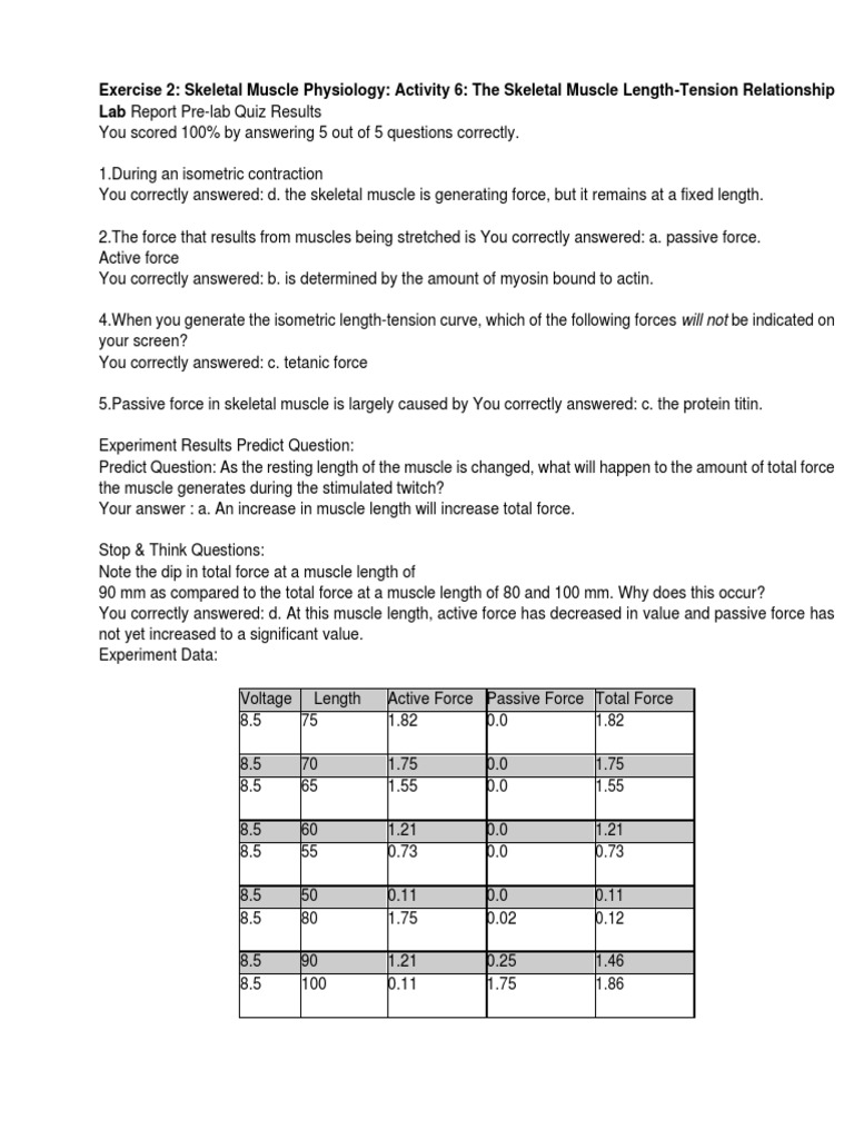 Exercise 2 | PDF | Muscle Contraction | Skeletal Muscle