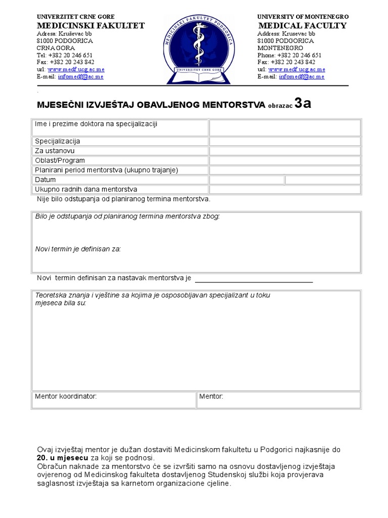 Mjesecni Izvjestaj | PDF