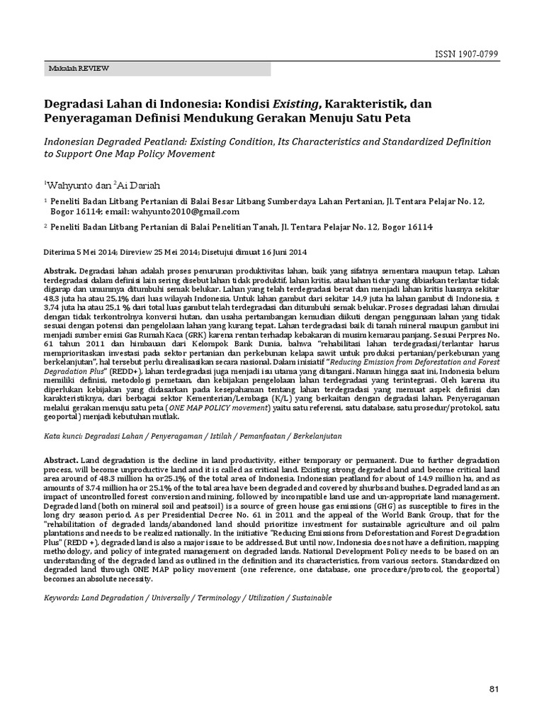 Degradasi Lahan di Indonesia: Tantangan dan Solusi | PDF