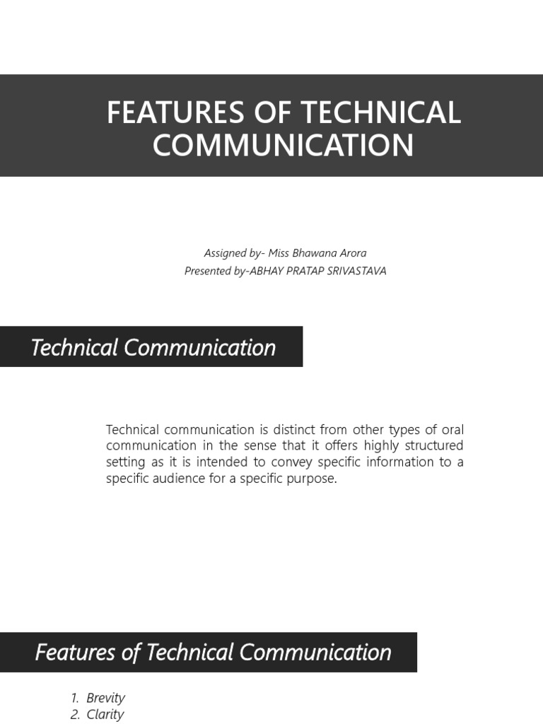 Features of Technical Communication | PDF | Technical Communication ...