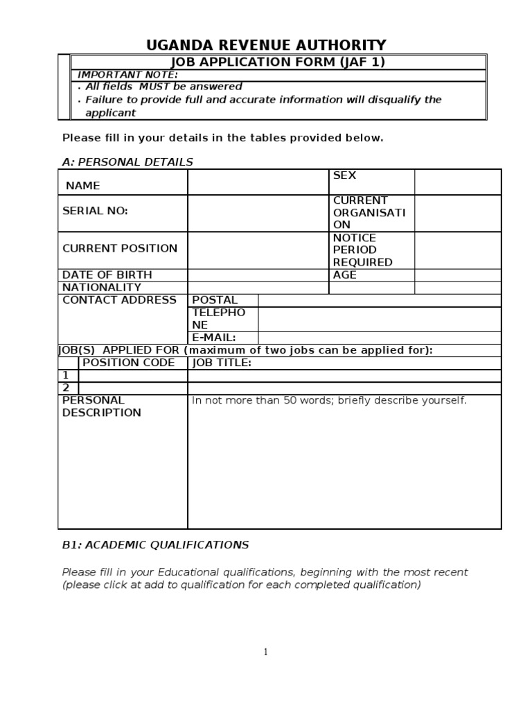 Human Resource Job Application Form | PDF | Computing | Business