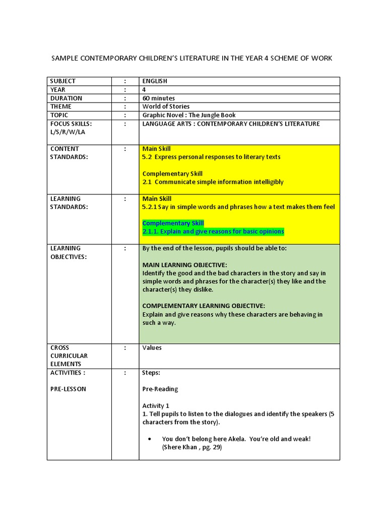 Sample CCL Component in The Year 4 | PDF | Learning | Communication