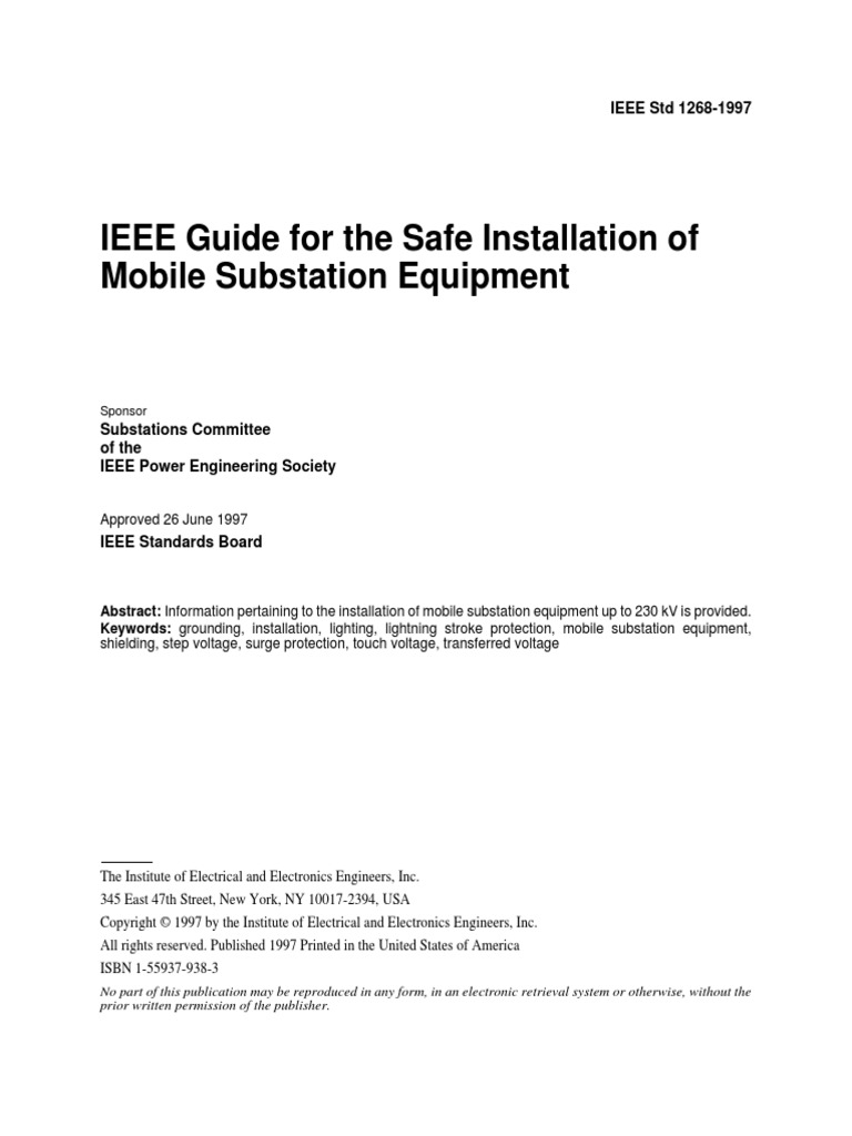 Ieee 1268-1997 PDF | PDF | Electrical Substation | Force