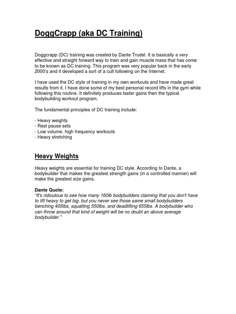 DoggCrapp Workout PDF | PDF | Strength Training | Weight Training