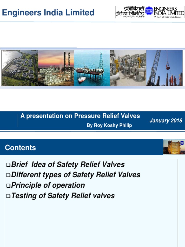 Safety Relief Valves-Presentation by EIL | PDF | Valve | Pressure