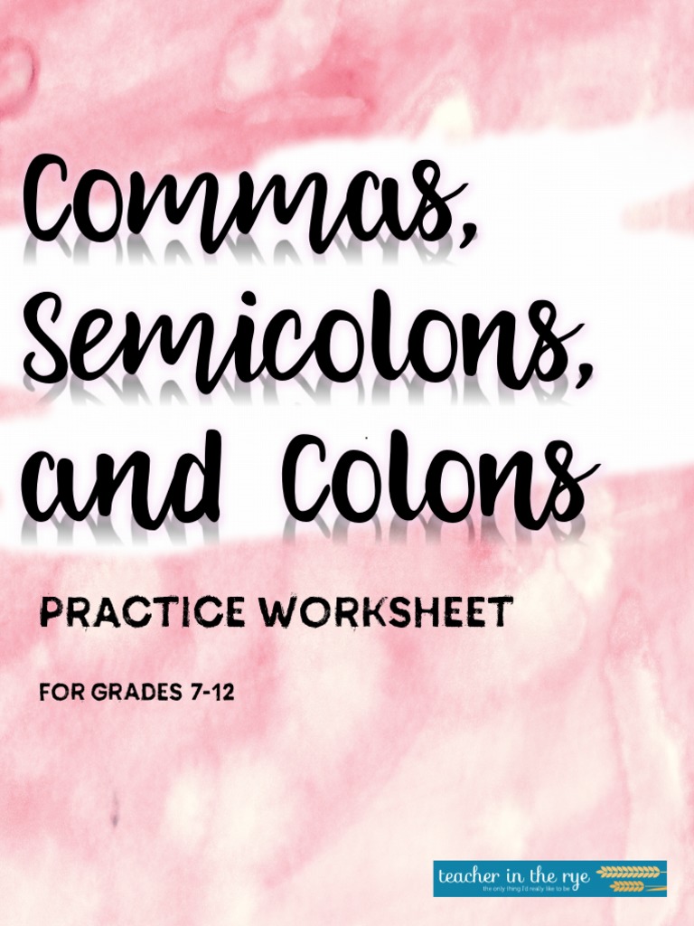 Commas Colons Semicolons | PDF | Comma | Language Mechanics