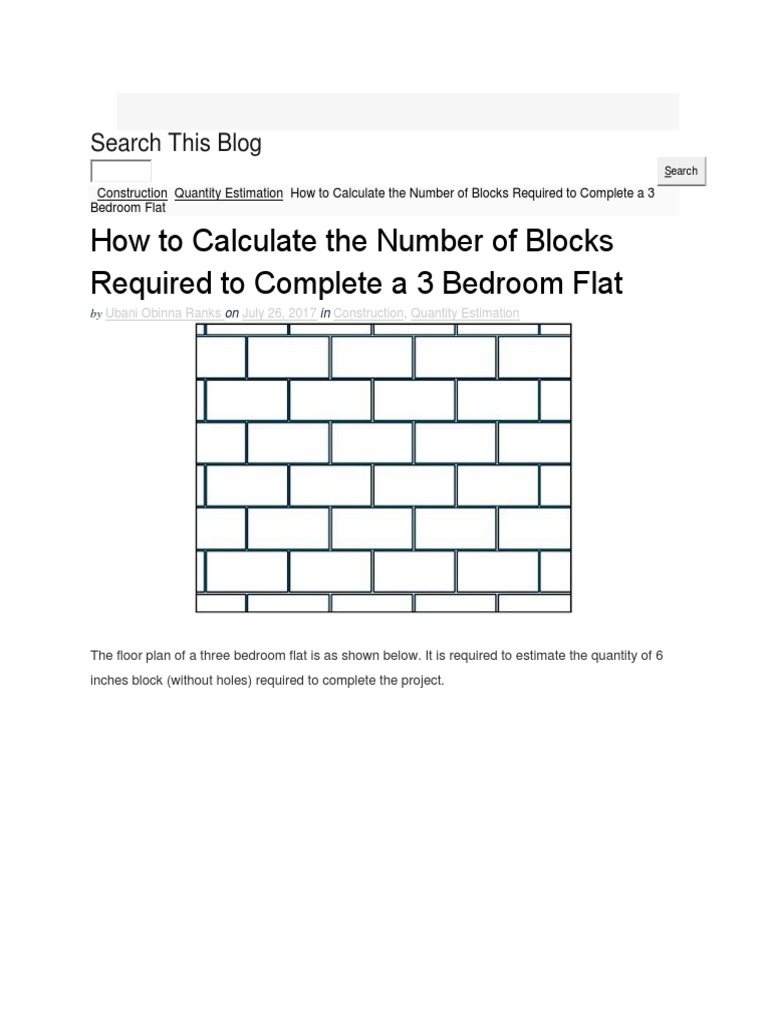 Calculate The Number of Blocks | PDF | Building Engineering | Economic ...