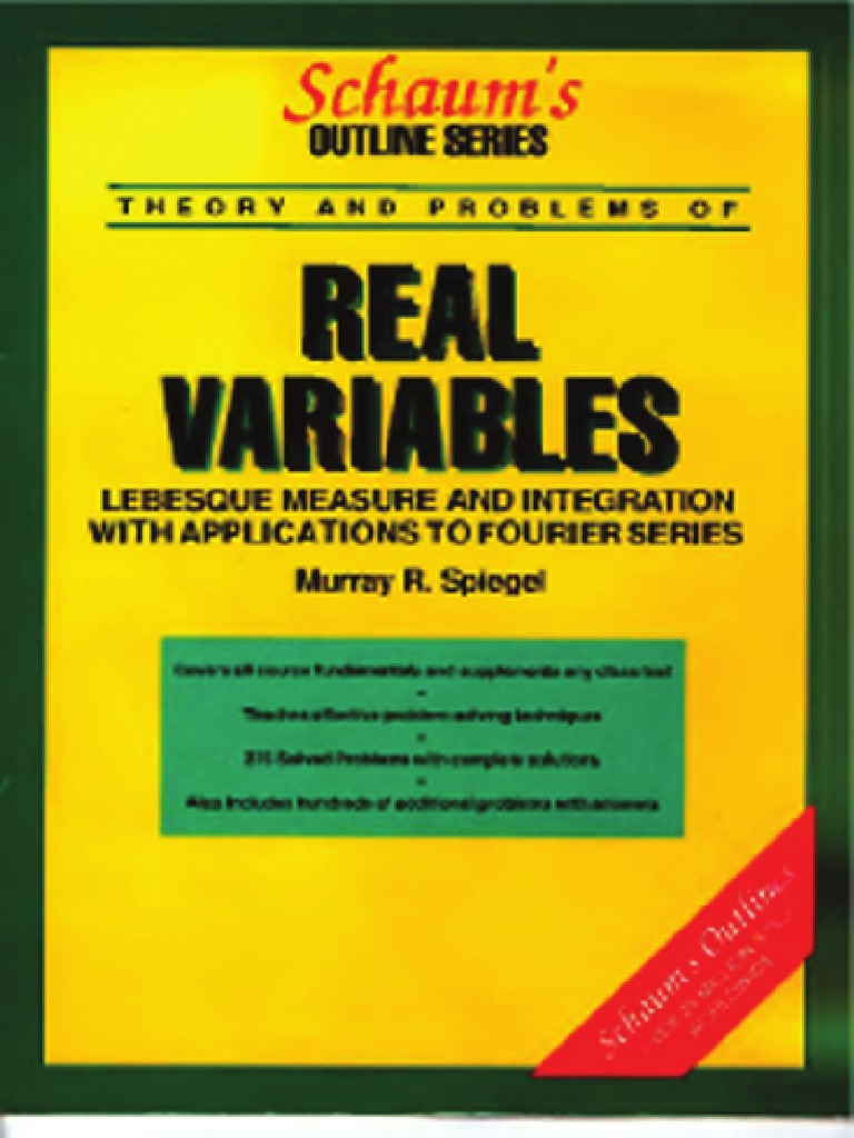 (Murray - R - Spiegel) - Real Variables - Schaum's Outline Sereis PDF | PDF