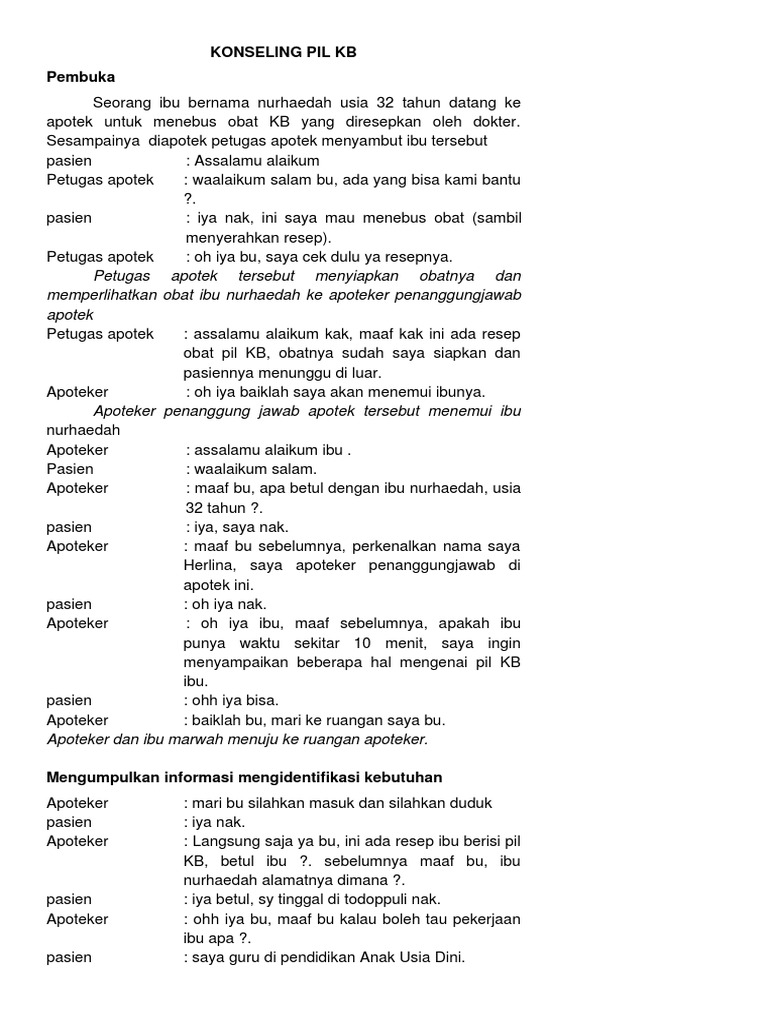 Dialog Konseling PIL KB | PDF