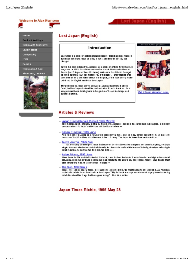 Alex Kerr - Lost Japan | PDF | Japanese Art | Japan