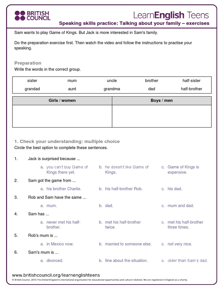 Family Discussion Exercises | PDF