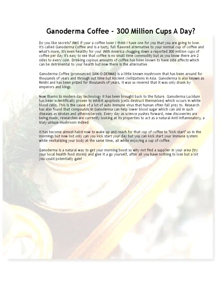 Ganoderma Coffee PDF | PDF