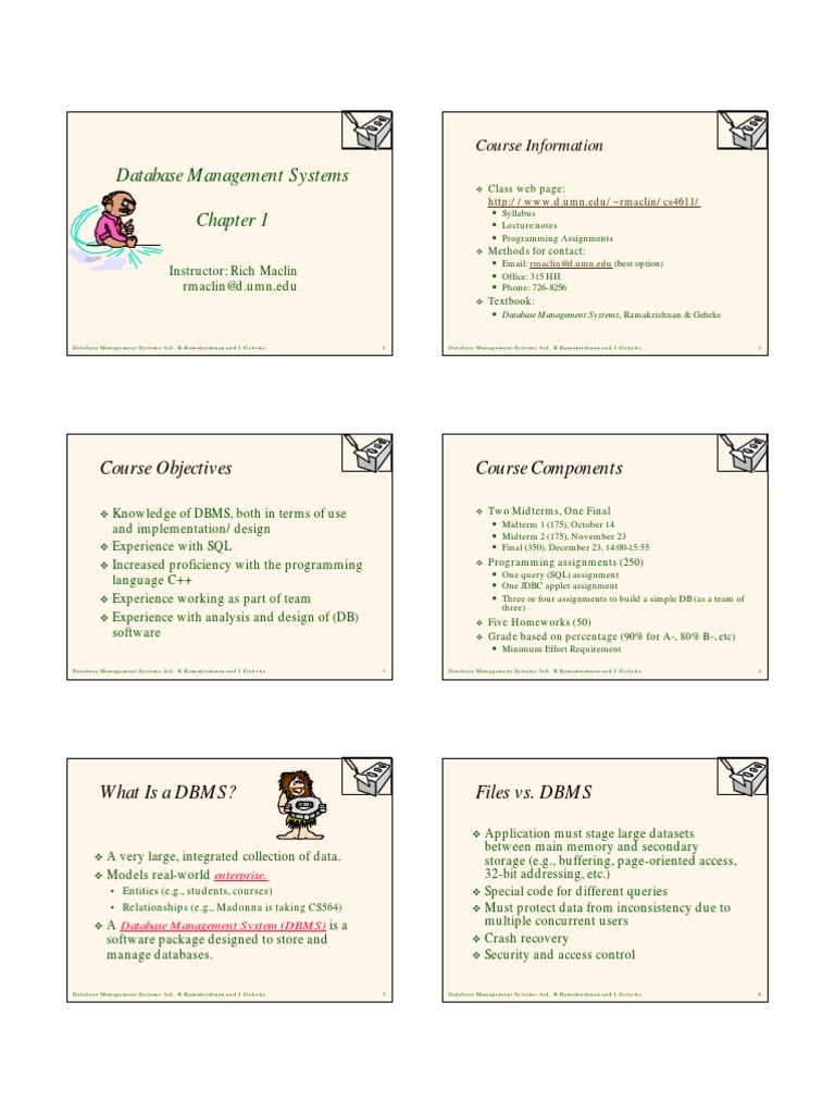Database Management Systems: Course Objectives Course Components | PDF ...