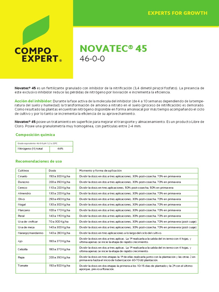Novatec 45 | PDF | Nitrógeno | Fertilizante