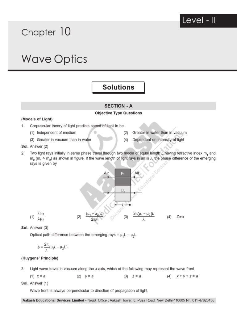 Wave Optics | PDF | Diffraction | Wavelength