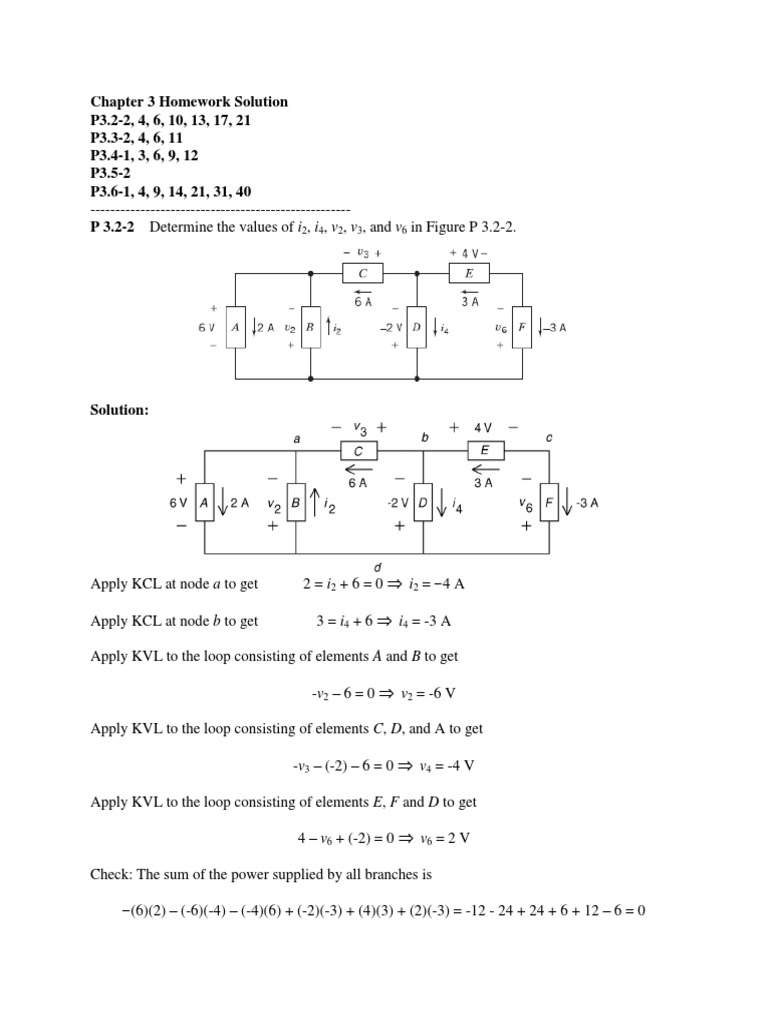Chapter 3 Homework Solution | PDF | Electrical Network | Series And ...