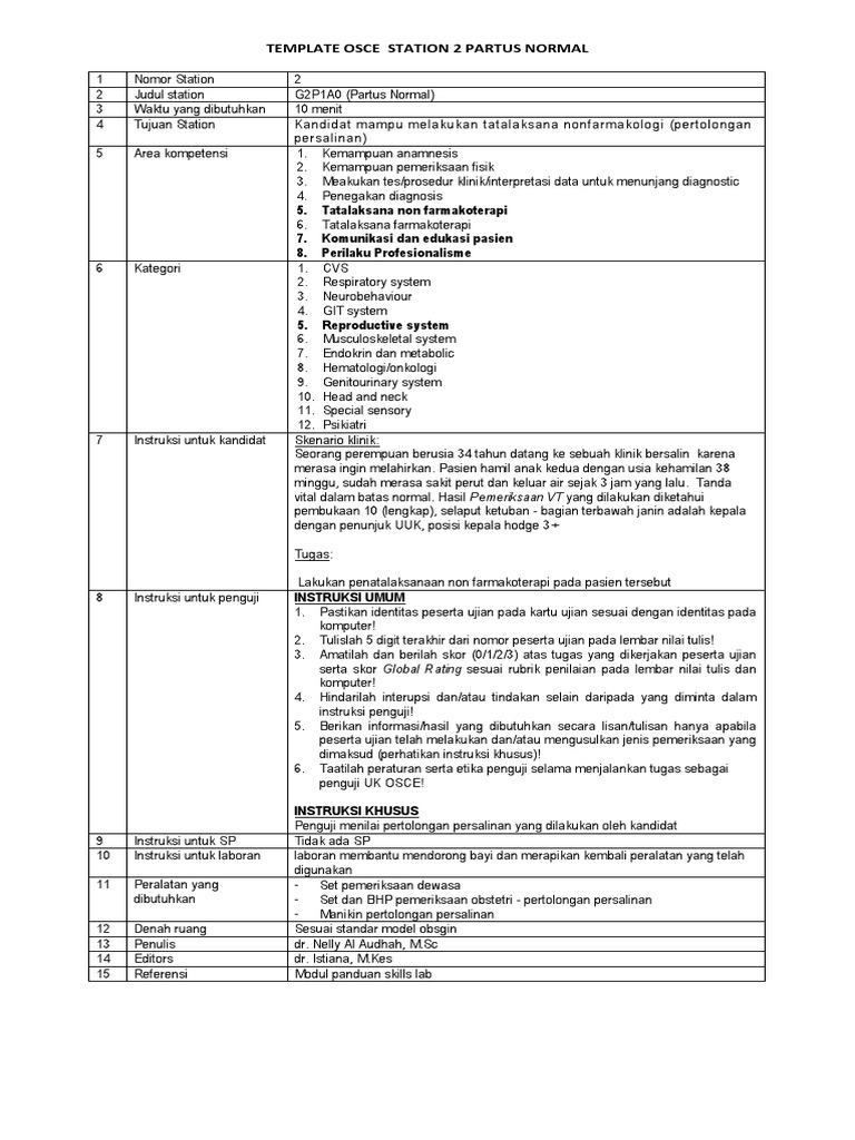 Cek List Partus Normal - DM | PDF