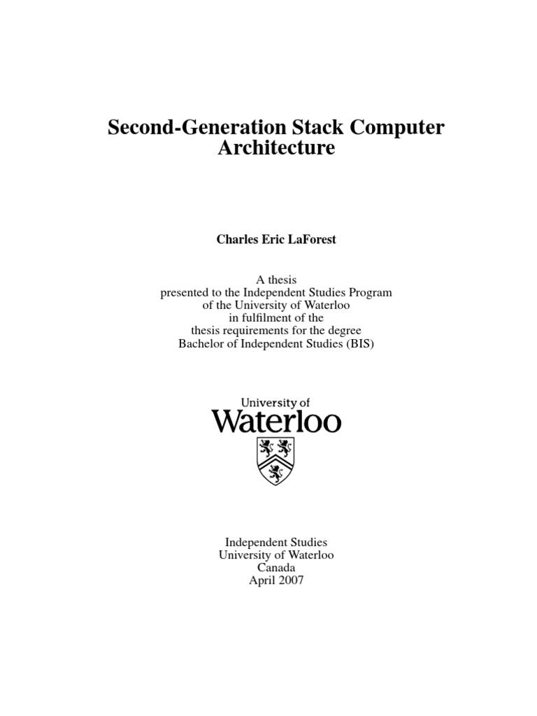 Second Generation Stack Computer Architecture Pdf Subroutine Central Processing Unit