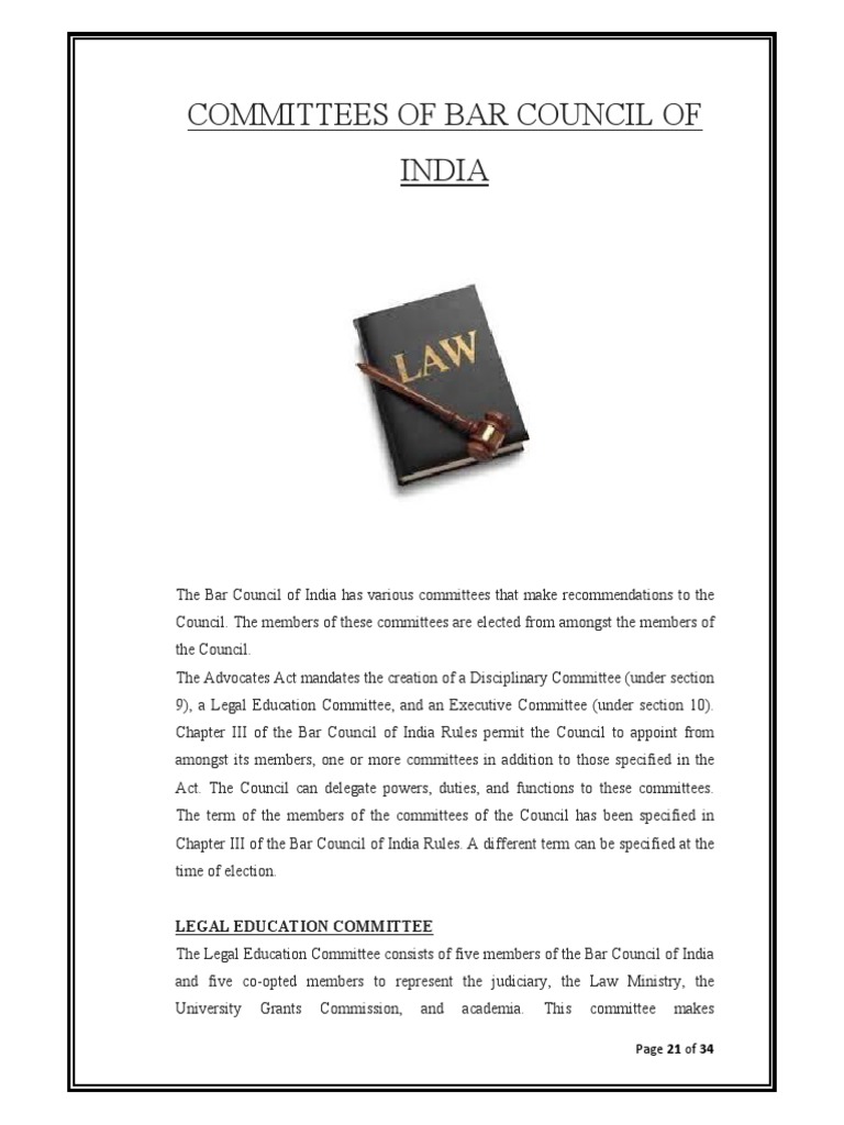 Committees of The Bar Council | PDF | Advocate | Legal Education