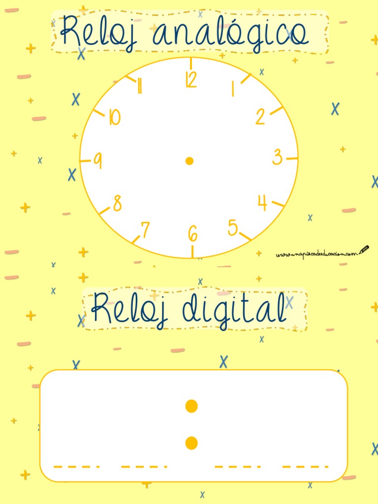 Plantilla Reloj Analógico y Digital | PDF