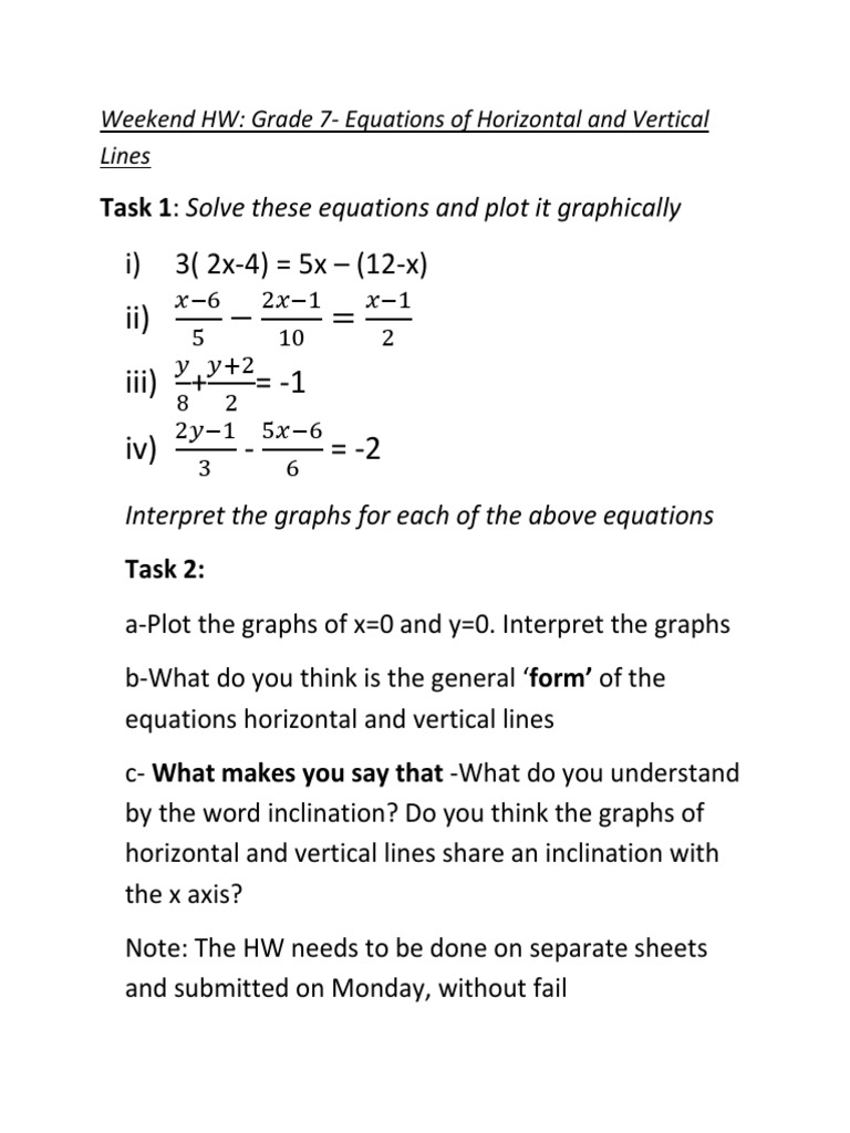 Horizontal and Vertical Lines | PDF