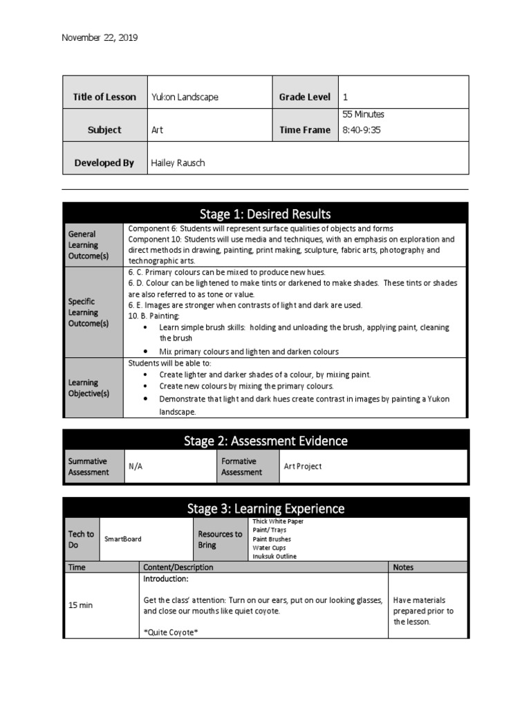 Ted Harrison Art Lesson Plan | PDF | Paintings | Color