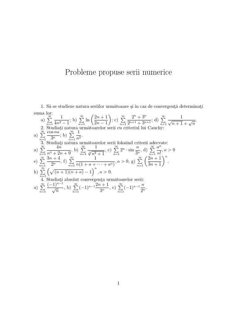 Serii Numerice | PDF