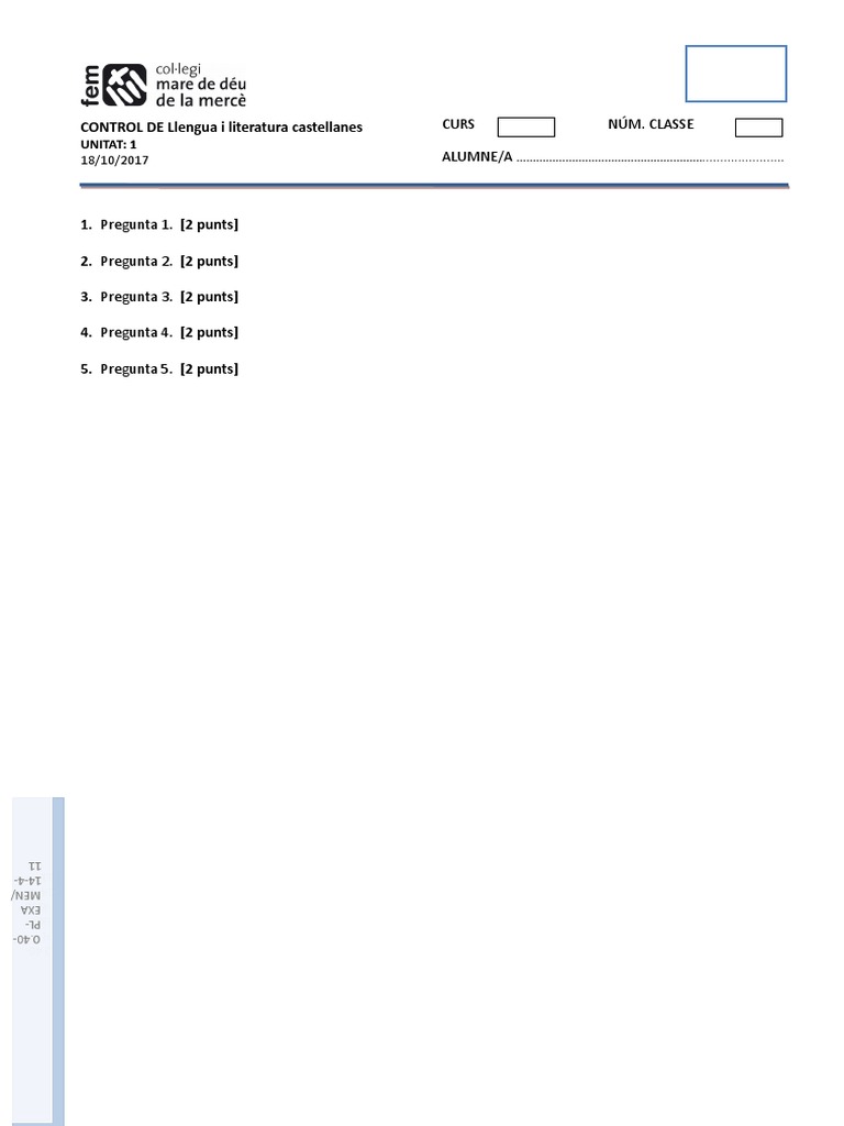 Examen 2n ESO Castellano | PDF