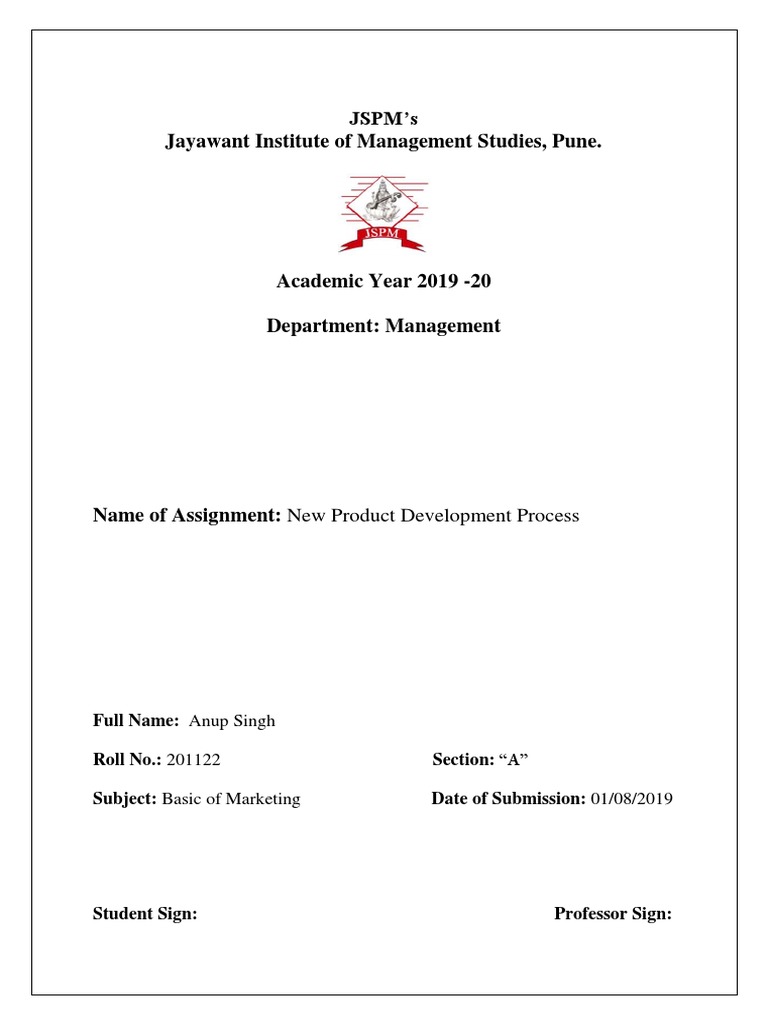 JSPM's New Product Development Process | PDF