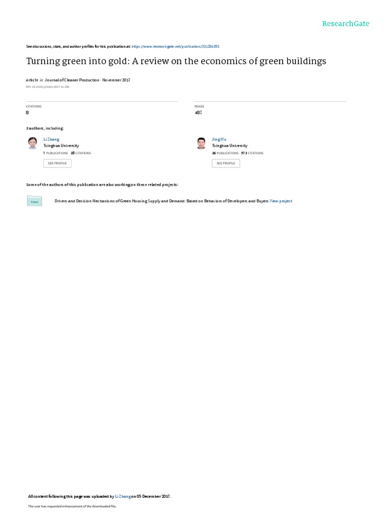 Turning Green Into Gold Are View On The Economics of Green Buildings | PDF | Green Building ...