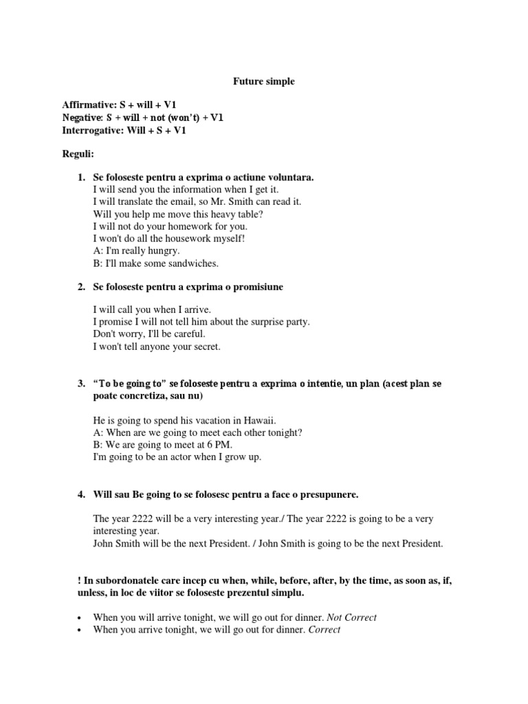 Future Simple | PDF | Linguistics | Grammar
