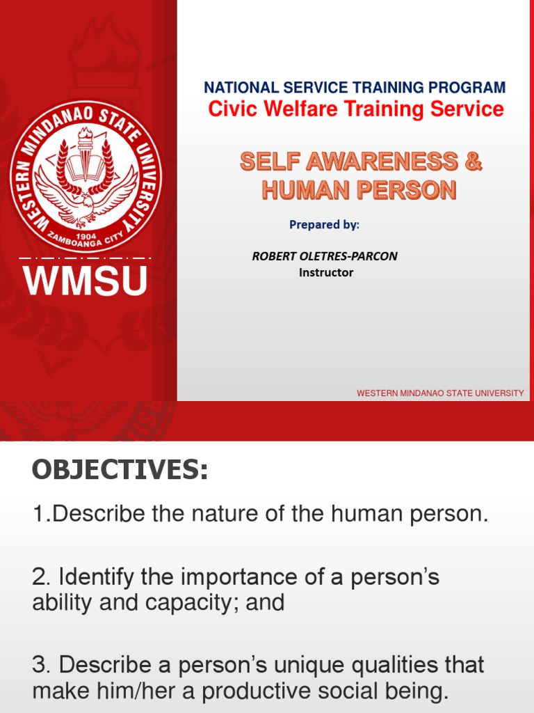 NSTP CHAPTER 1 Self Awareness | PDF | Self | Human