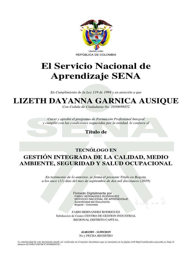 Certificado | PDF | Bogotá