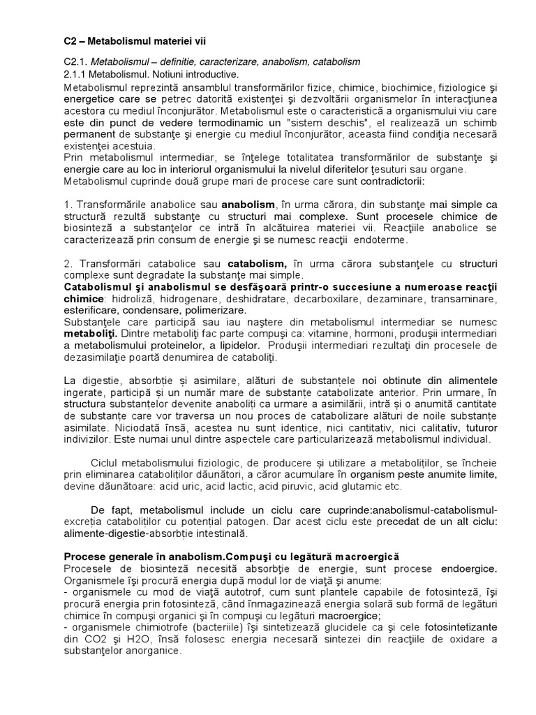 Curs 3 Metabolism | PDF