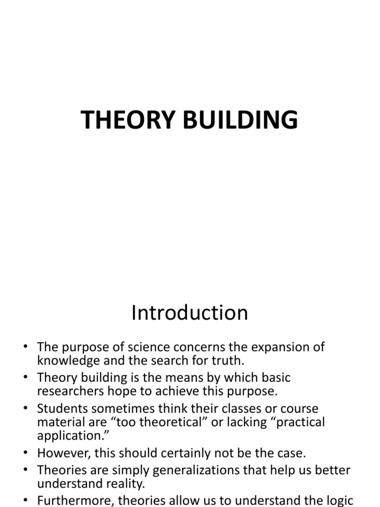 The Process of Building Theory Through Concepts, Propositions ...