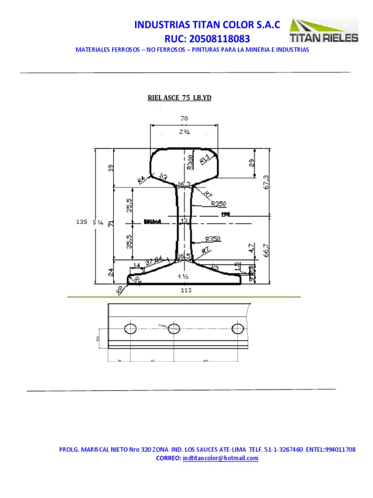 Dimensiones Riel | PDF