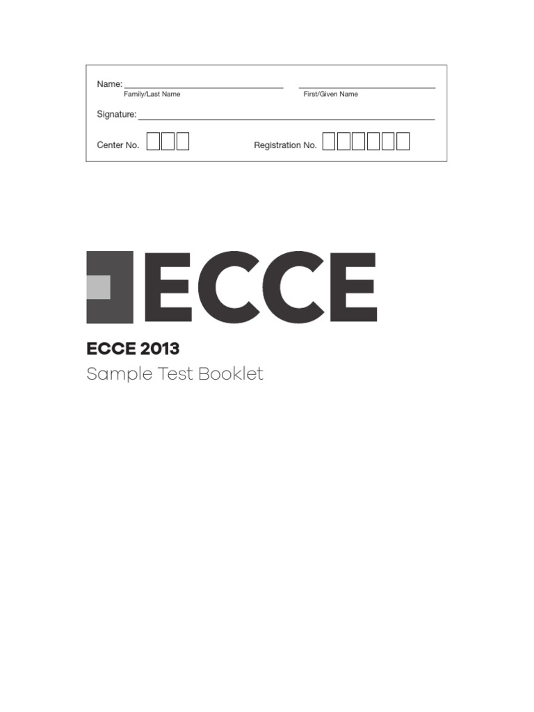 ECCE 2013 Sample Test Booklet PDF | PDF | Photograph | Question