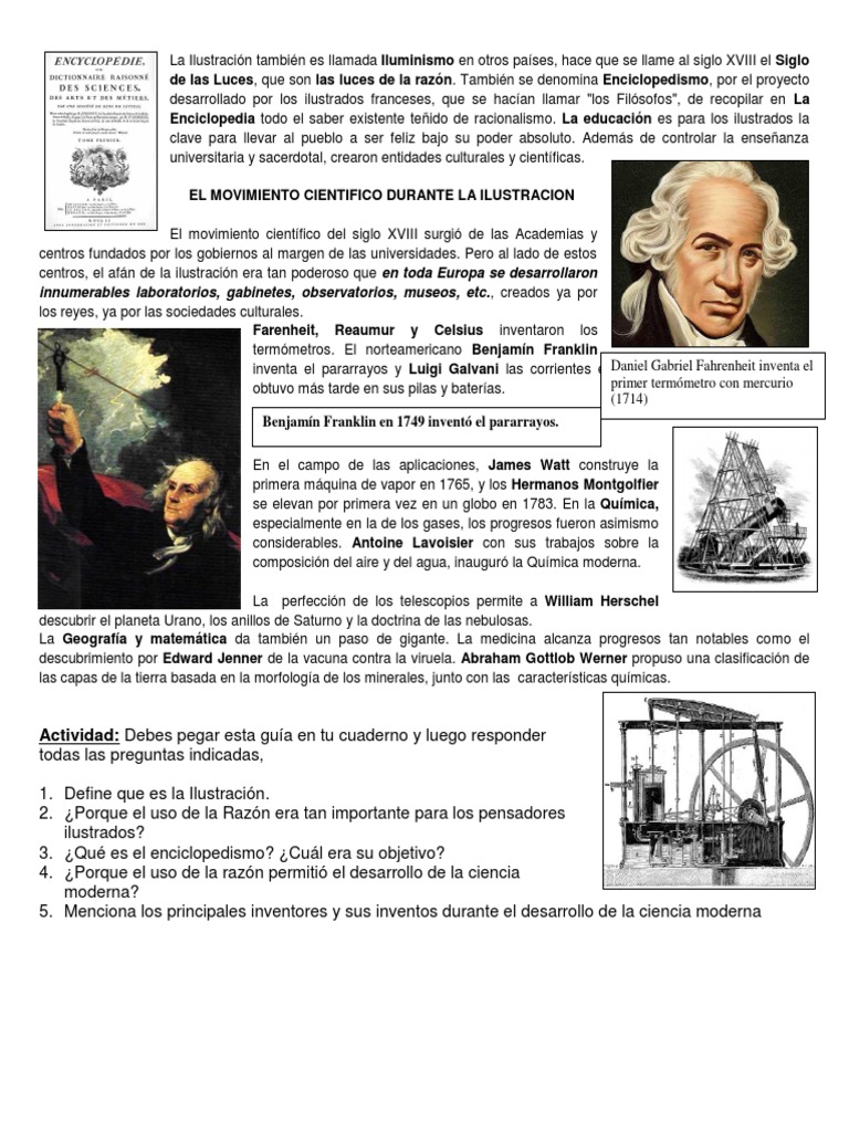 Guia de Trabajo Ilustracion | PDF | Era de iluminacion | Science