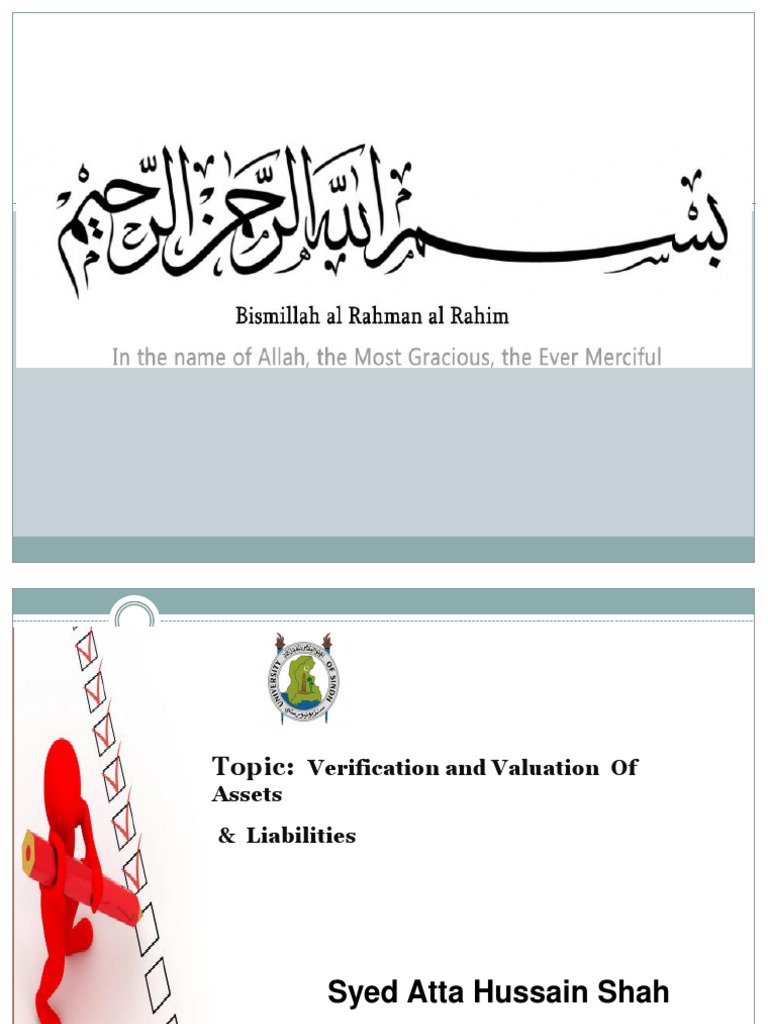 Verification and Valuation of Assets and Liabilities | PDF | Valuation ... Verification and Valuation of Assets and Liabilities | PDF | Valuation ...