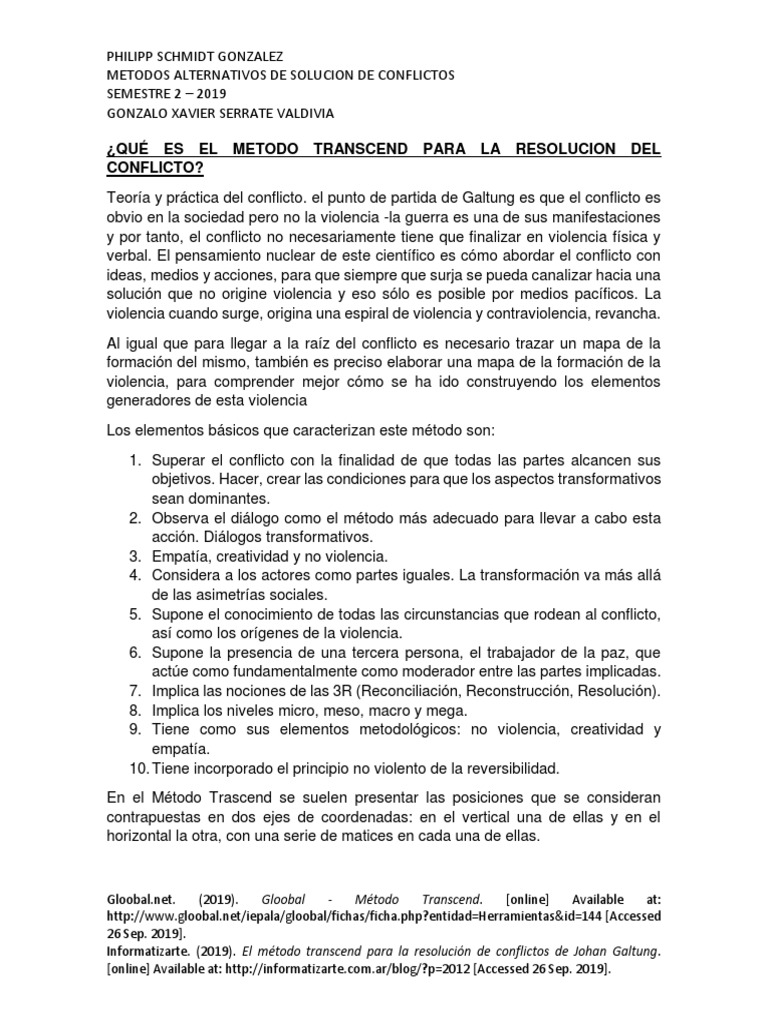Metodo Transcend PDF | PDF | No violencia | Violencia