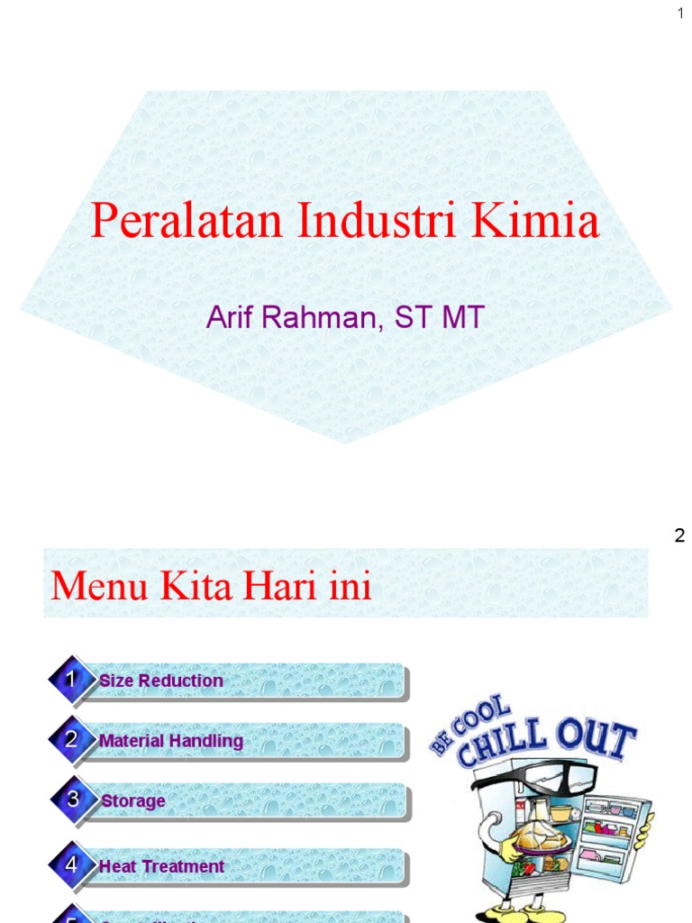 Peralatan Industri Kimia: Arif Rahman, ST MT | PDF | Filtration | Pump