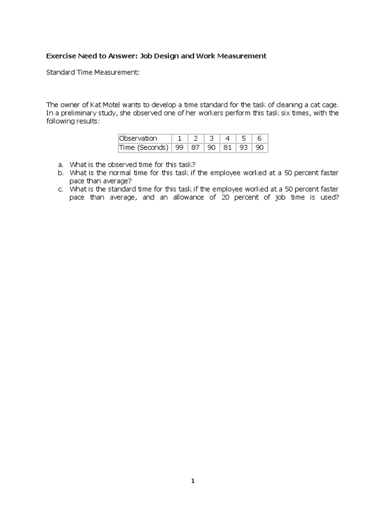 Workmeasurement and Transportation Modeling | PDF