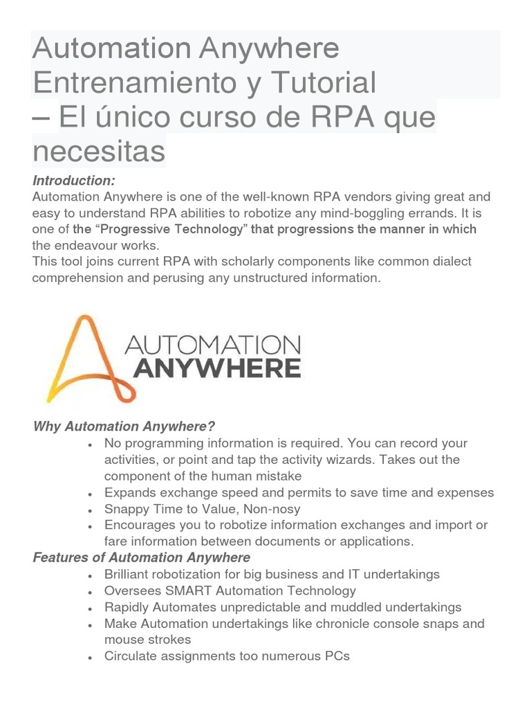 Automation Anywhere Training | PDF | Databases | Spreadsheet